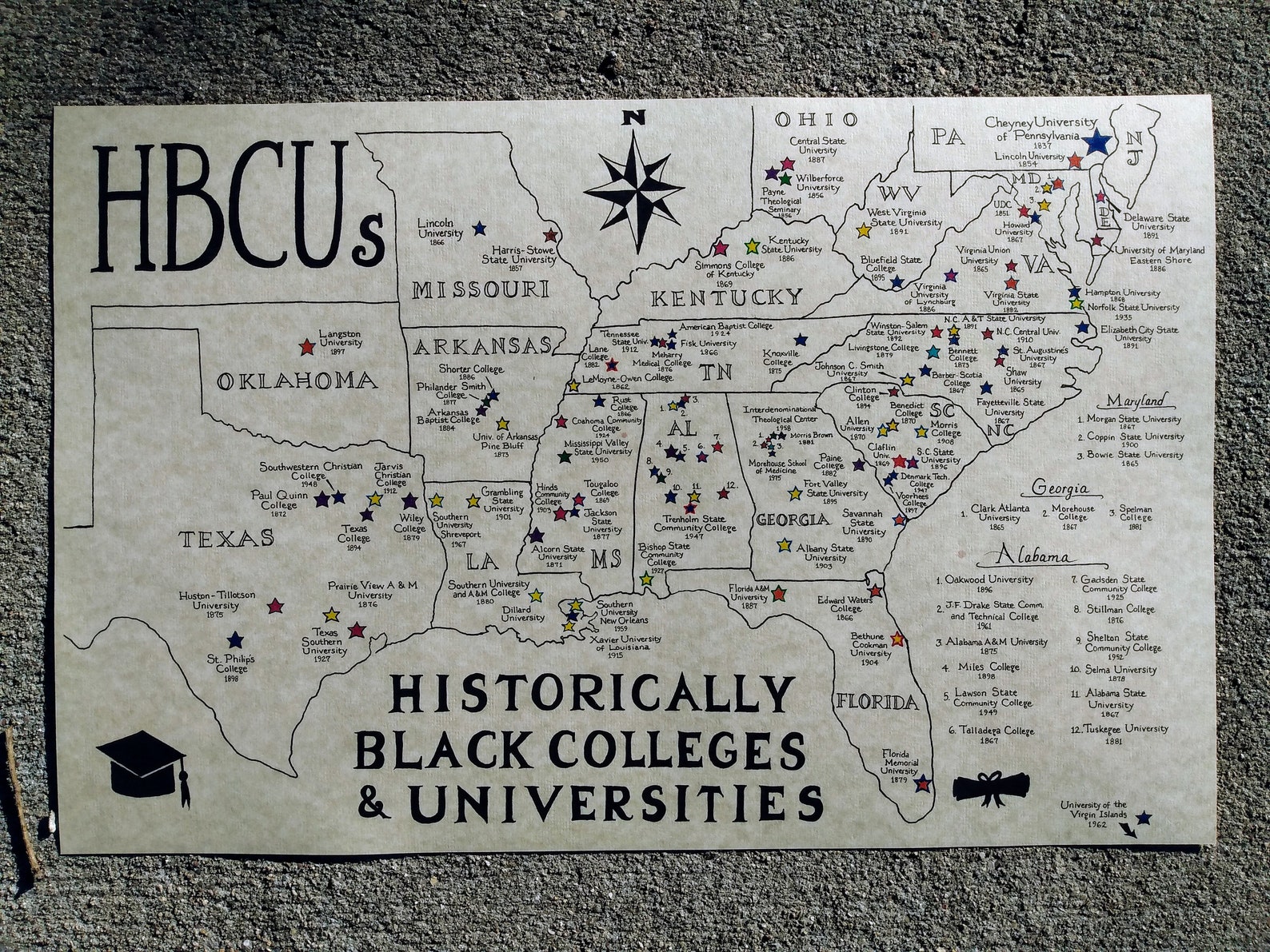 Hbcus Map - Etsy