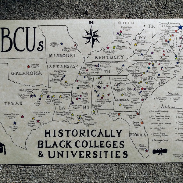 Hbcu Maps - Etsy UK