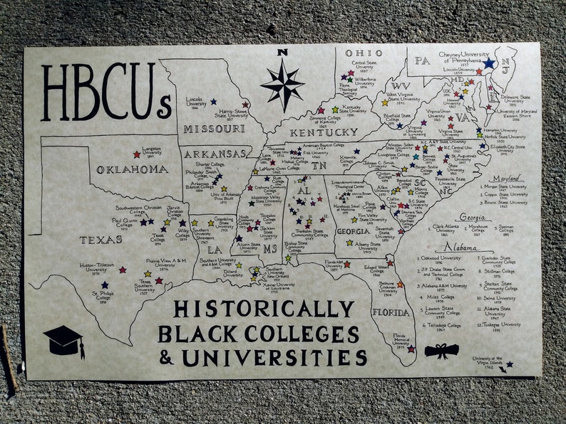 Hbcus Map - Etsy