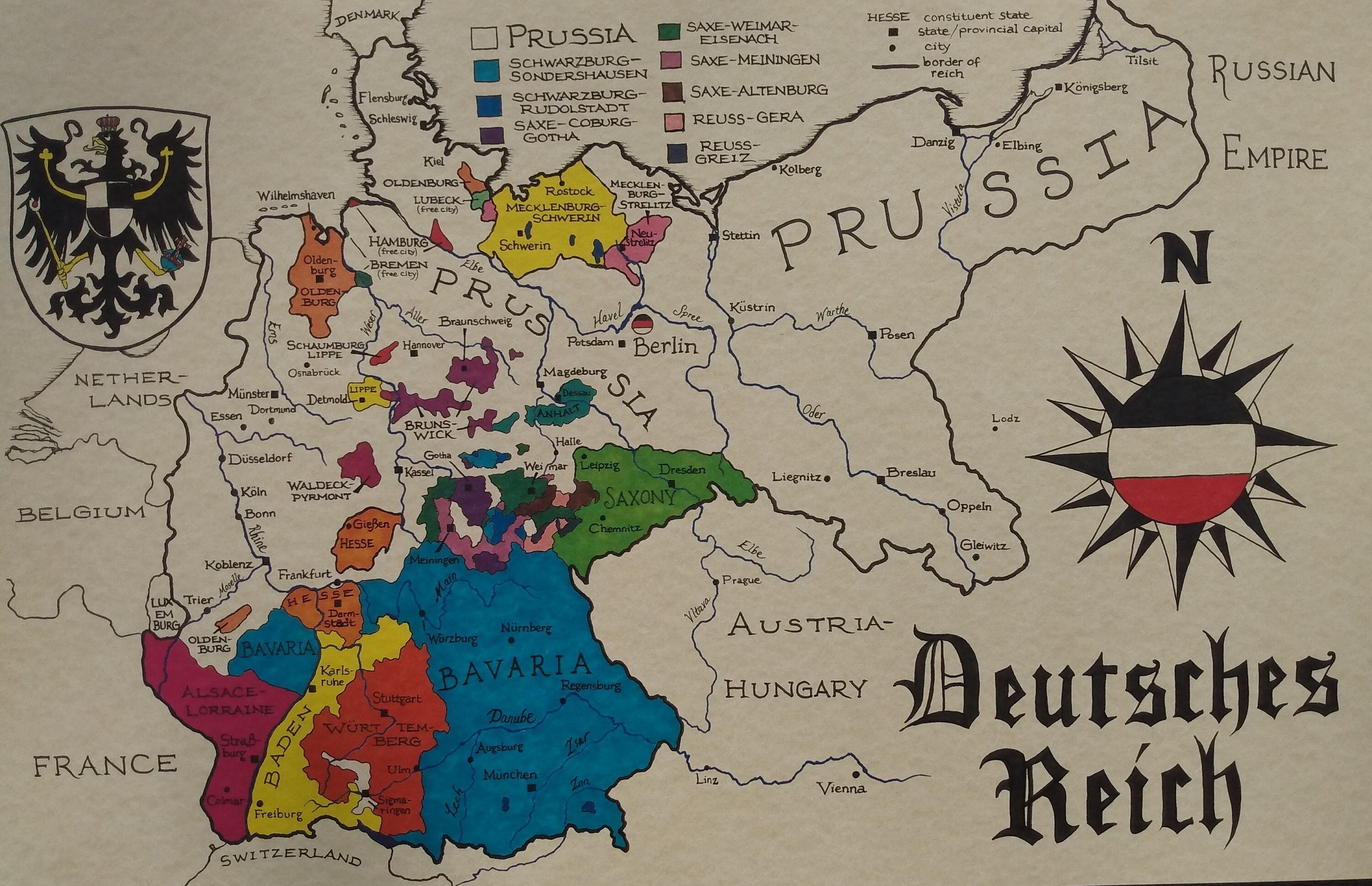 German Empire Map - Etsy