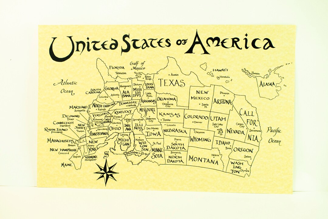 Inverted USA Map South at Top - Etsy
