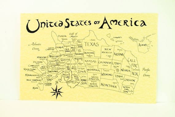 Inverted USA Map South at Top - Etsy