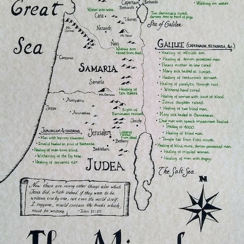 Apostles of Christ Hand Drawn Map - Etsy