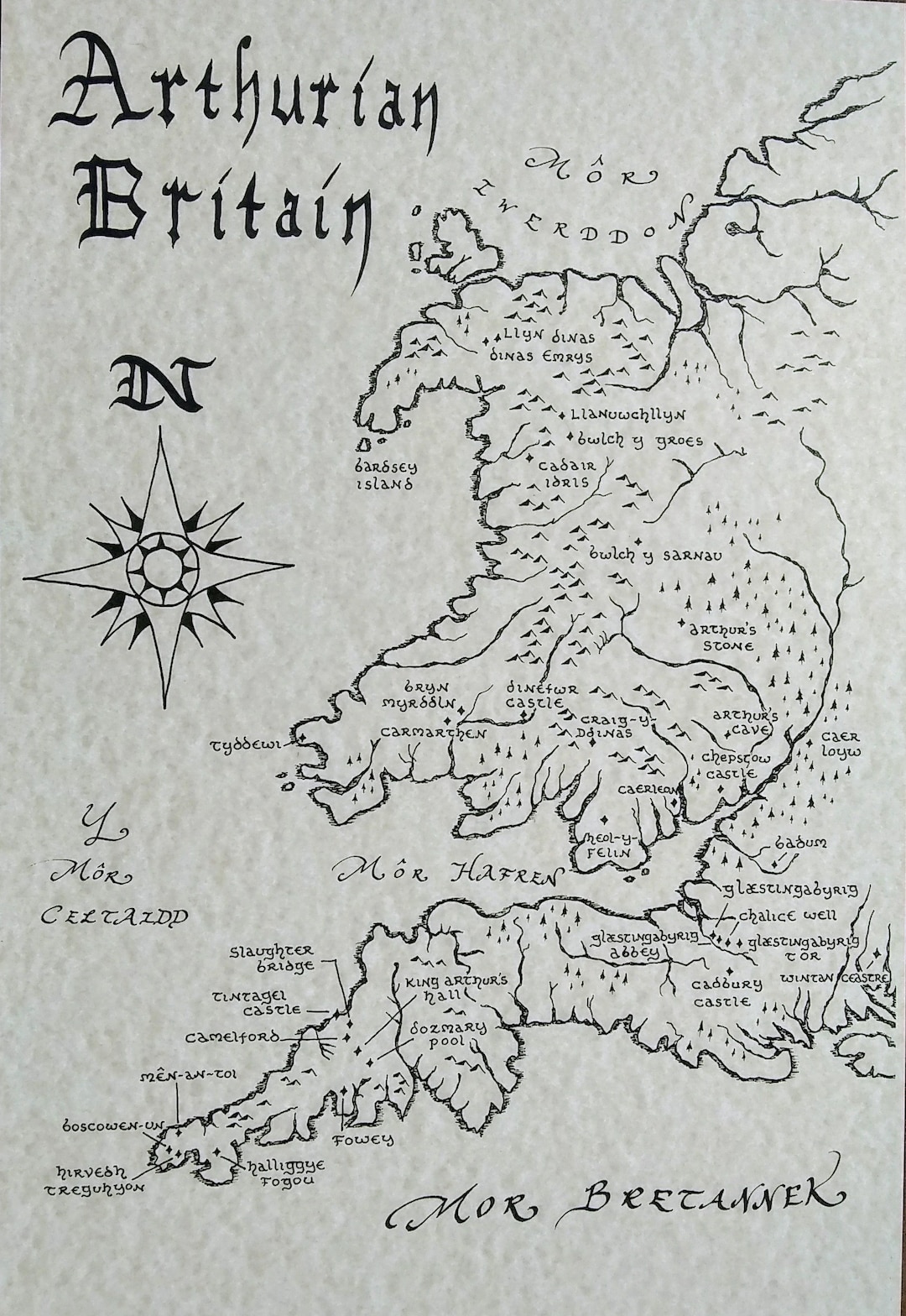 Arthurian Britain Hand Drawn Map - Etsy