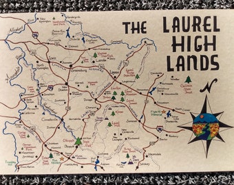 Laurel Highlands Hiking Trail Map Riso Print - Etsy