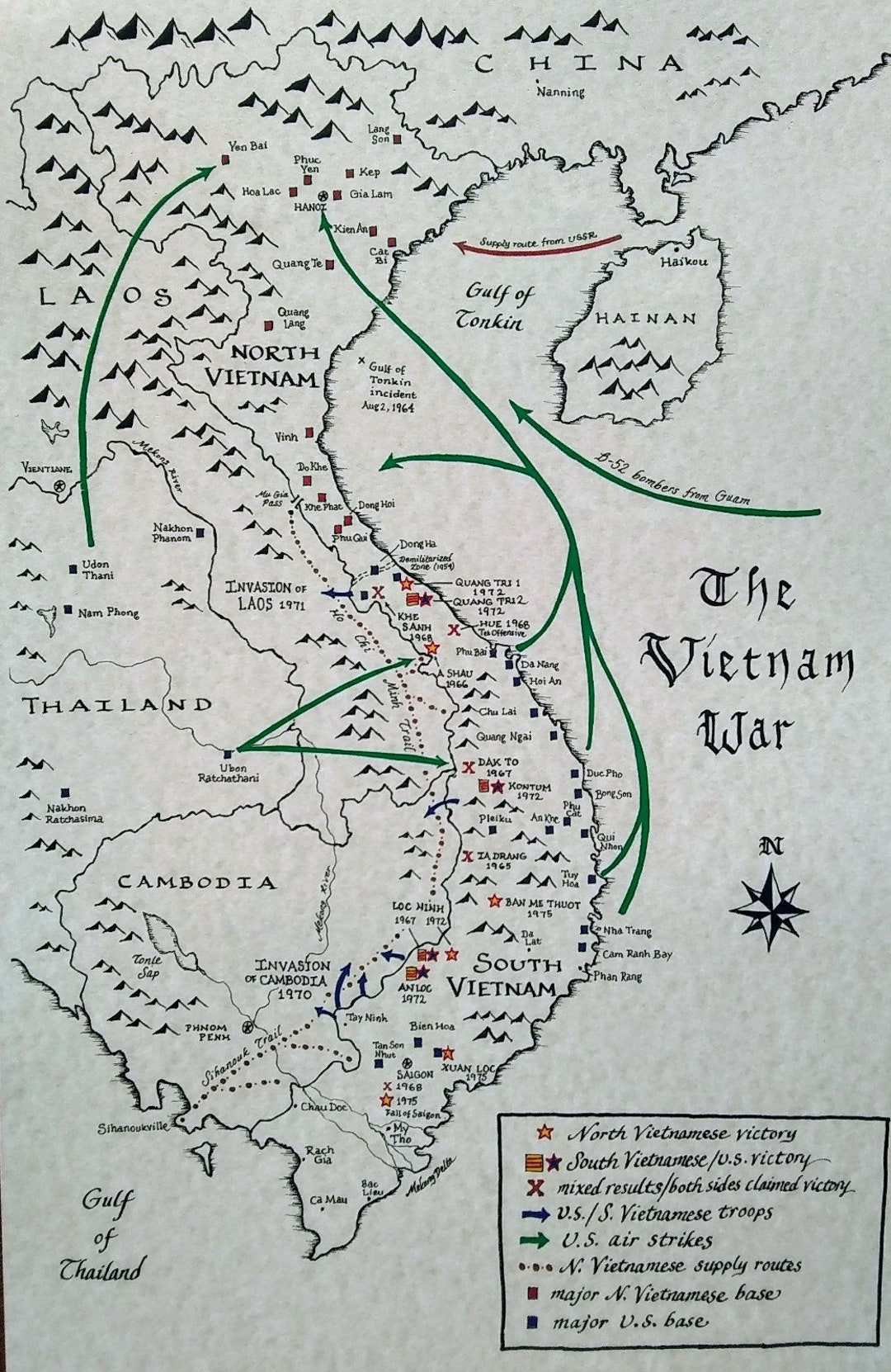 Vietnam War Map - Etsy