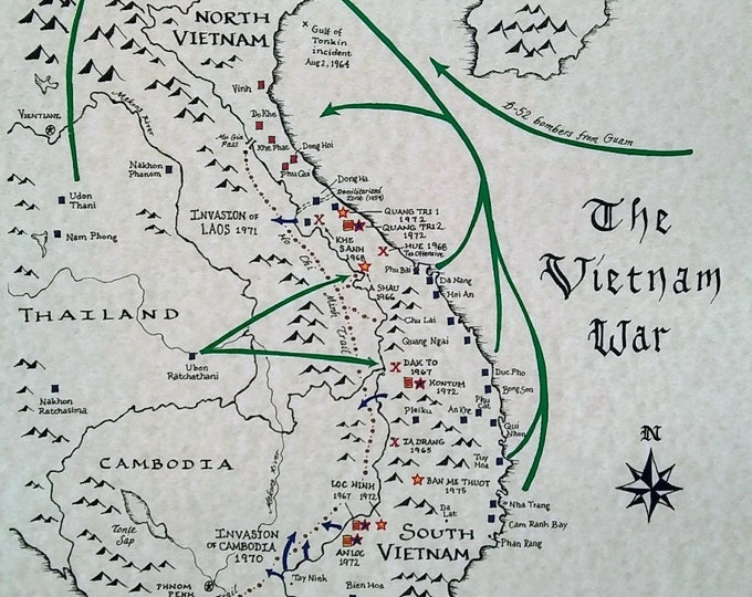 Vietnam War Map - Etsy