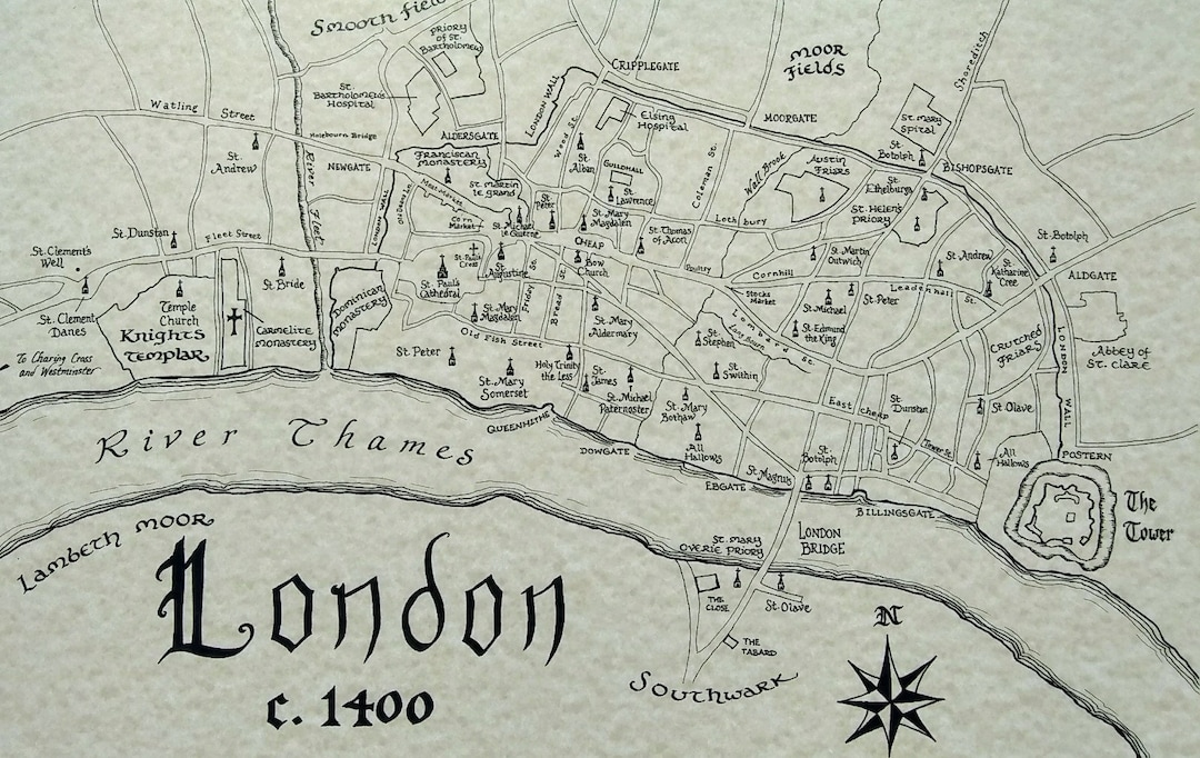 Old London Map - Etsy