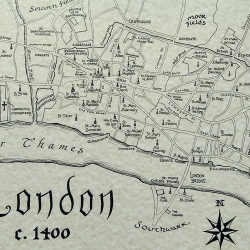 London Vintage Map Print London Map England Map Art - Etsy