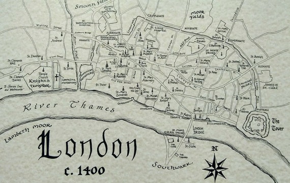 Old London Map - Etsy