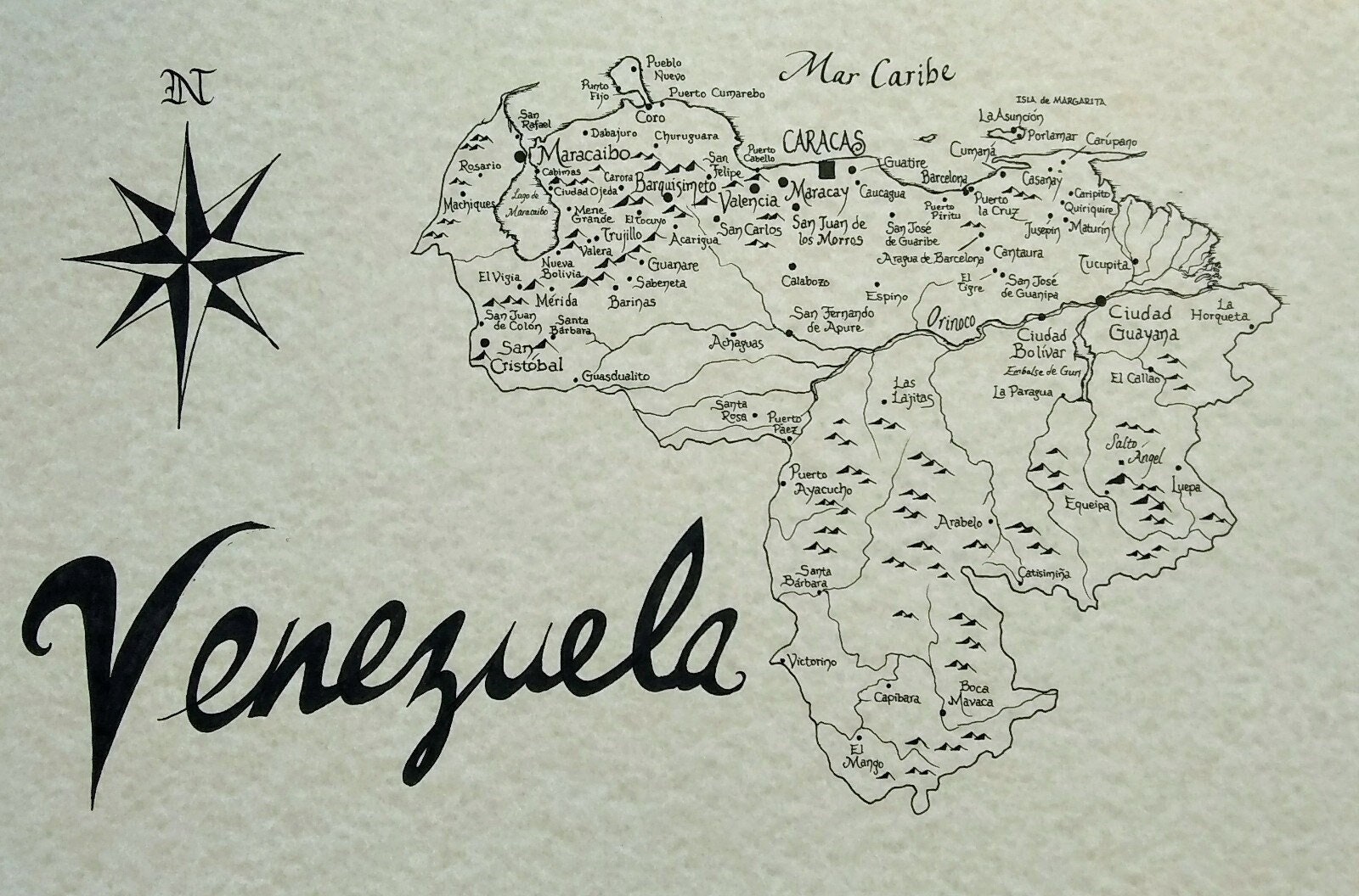 Venezuela Map - Etsy