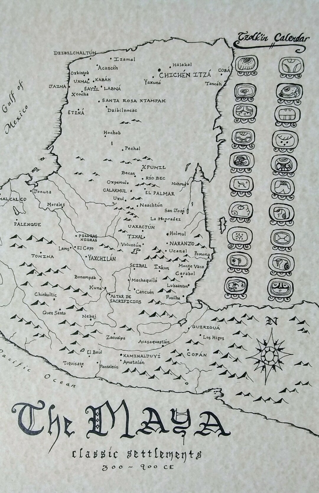 Maya Settlements Map - Etsy