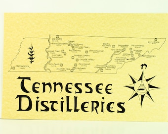 Kentucky Distilleries Map | Etsy
