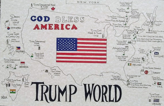 Donald Trump Map Hand Drawn | Etsy