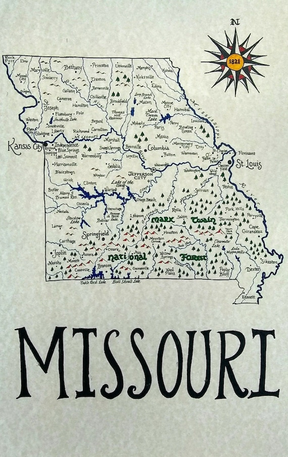 Missouri Map | Etsy