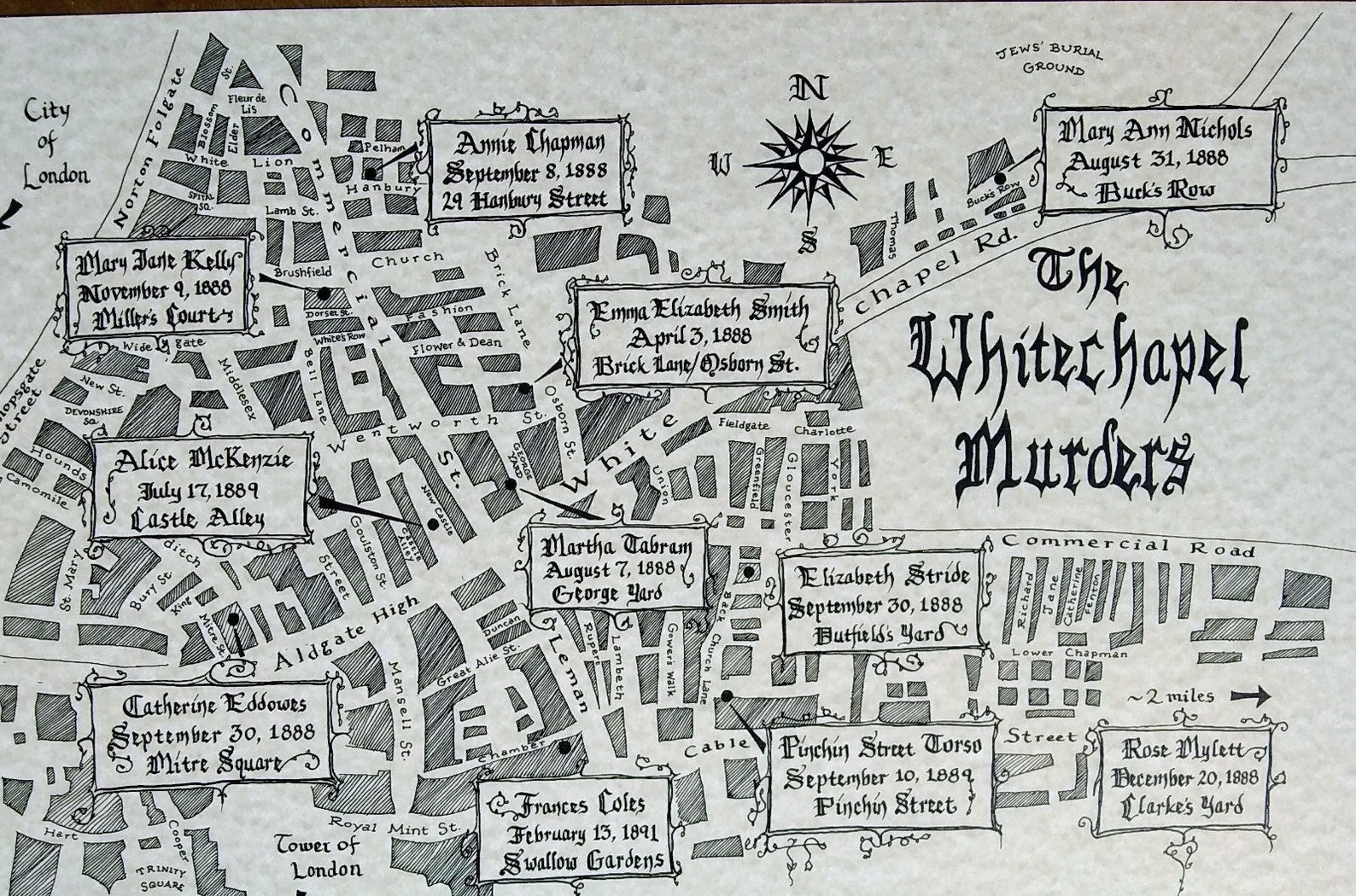 Jack the Ripper Map - Etsy