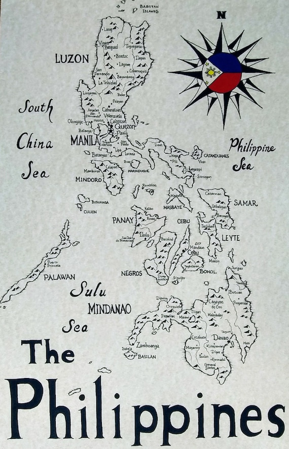 Classic Style Simple Map Of Philippines