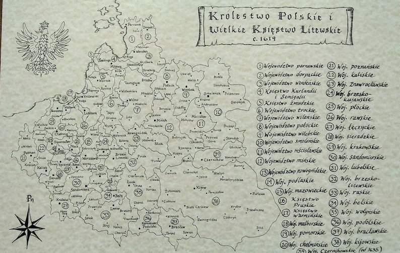 Polish-lithuanian Commonwealth Map - Etsy