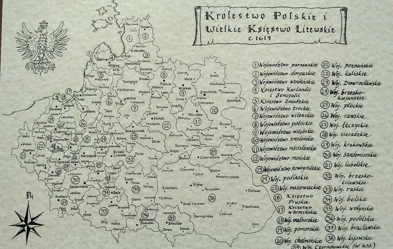 Polish-lithuanian Commonwealth Map - Etsy
