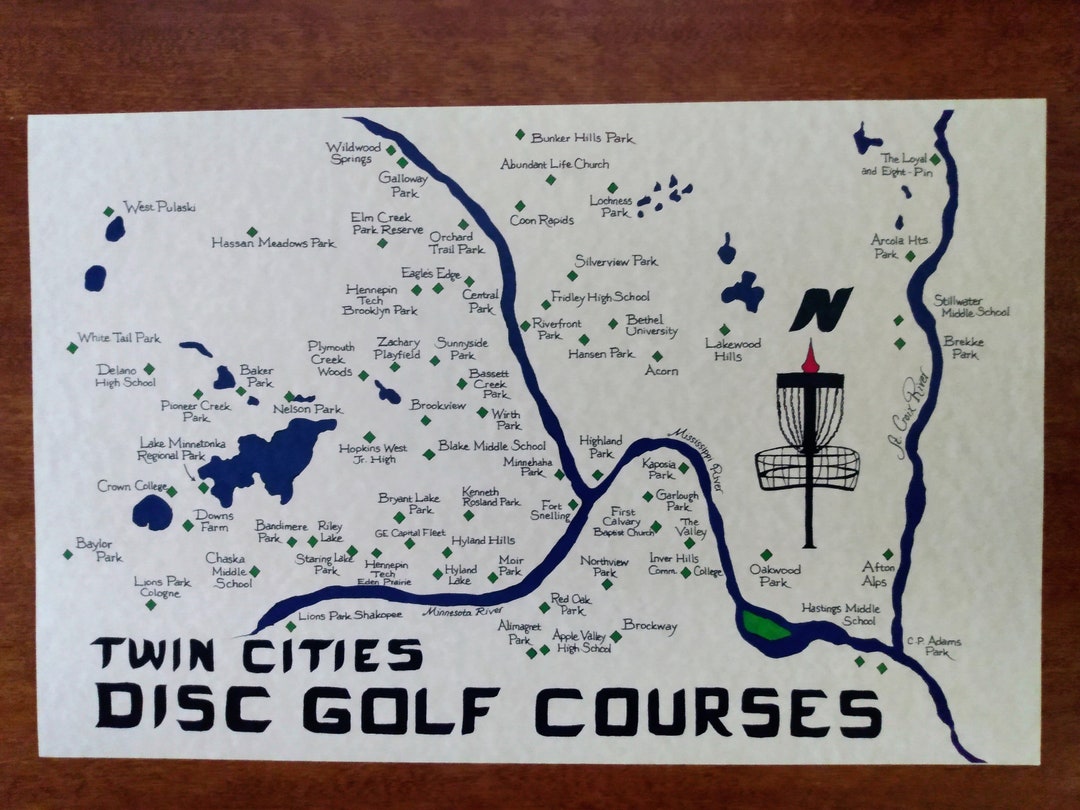 Twin Cities Disc Golf Course Map - Etsy
