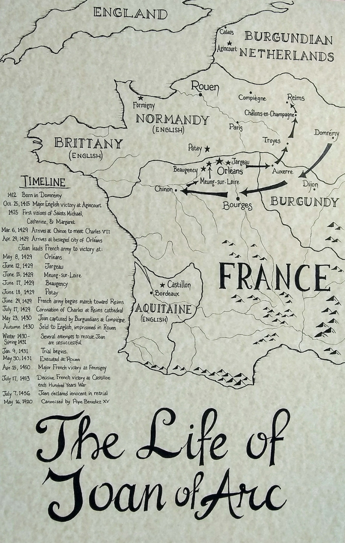 Joan of Arc Map - Etsy