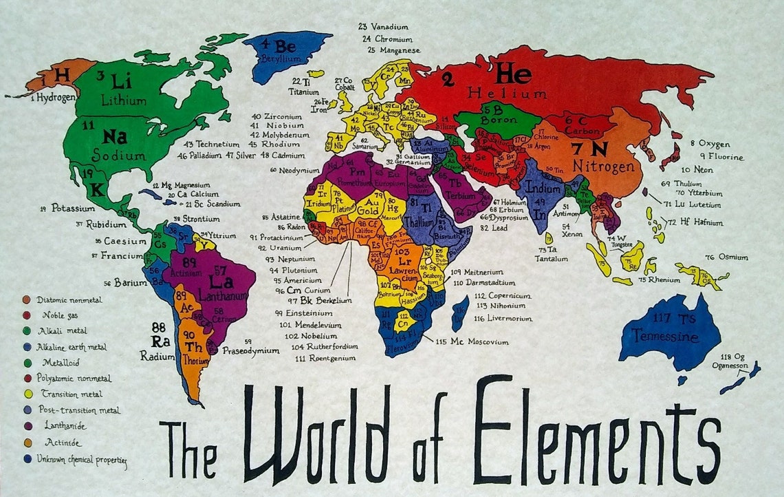 Periodic Table Map - Etsy