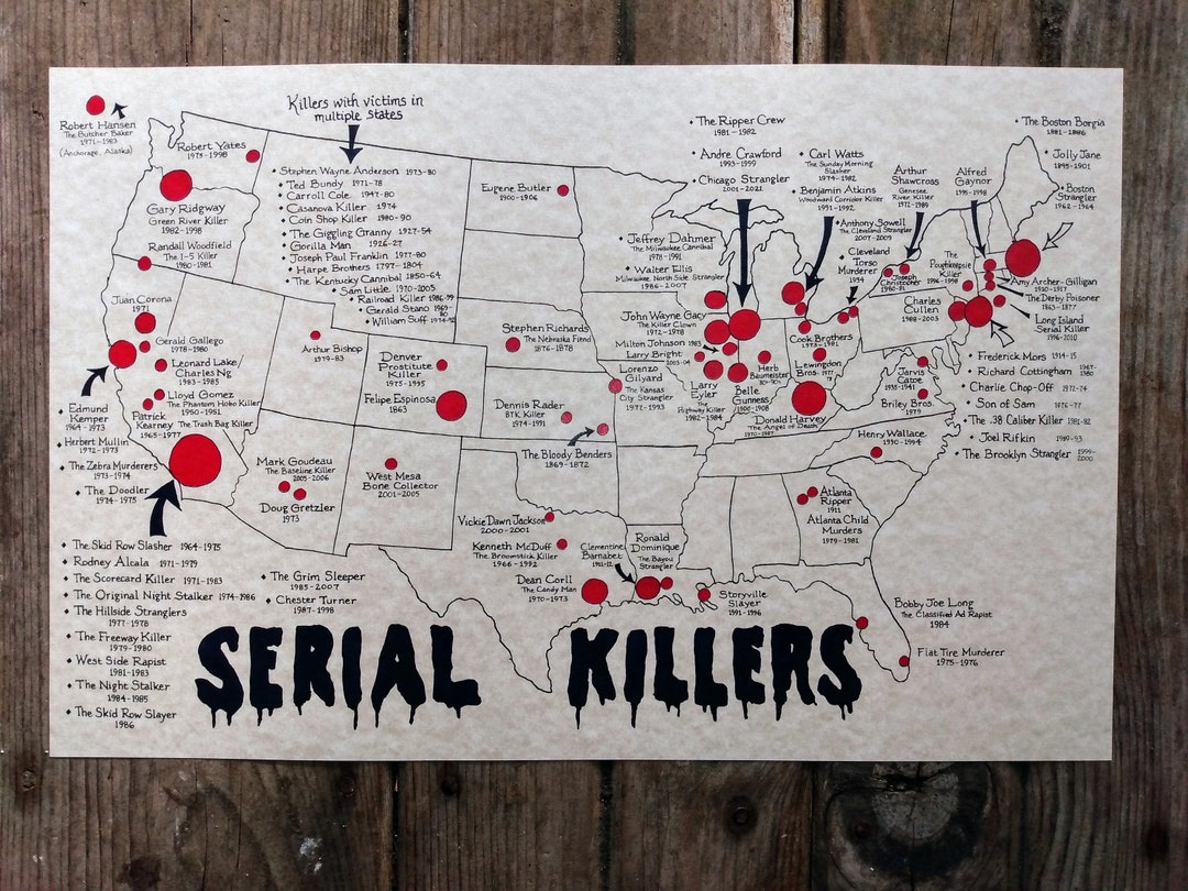 American Serial Killers Map - Etsy