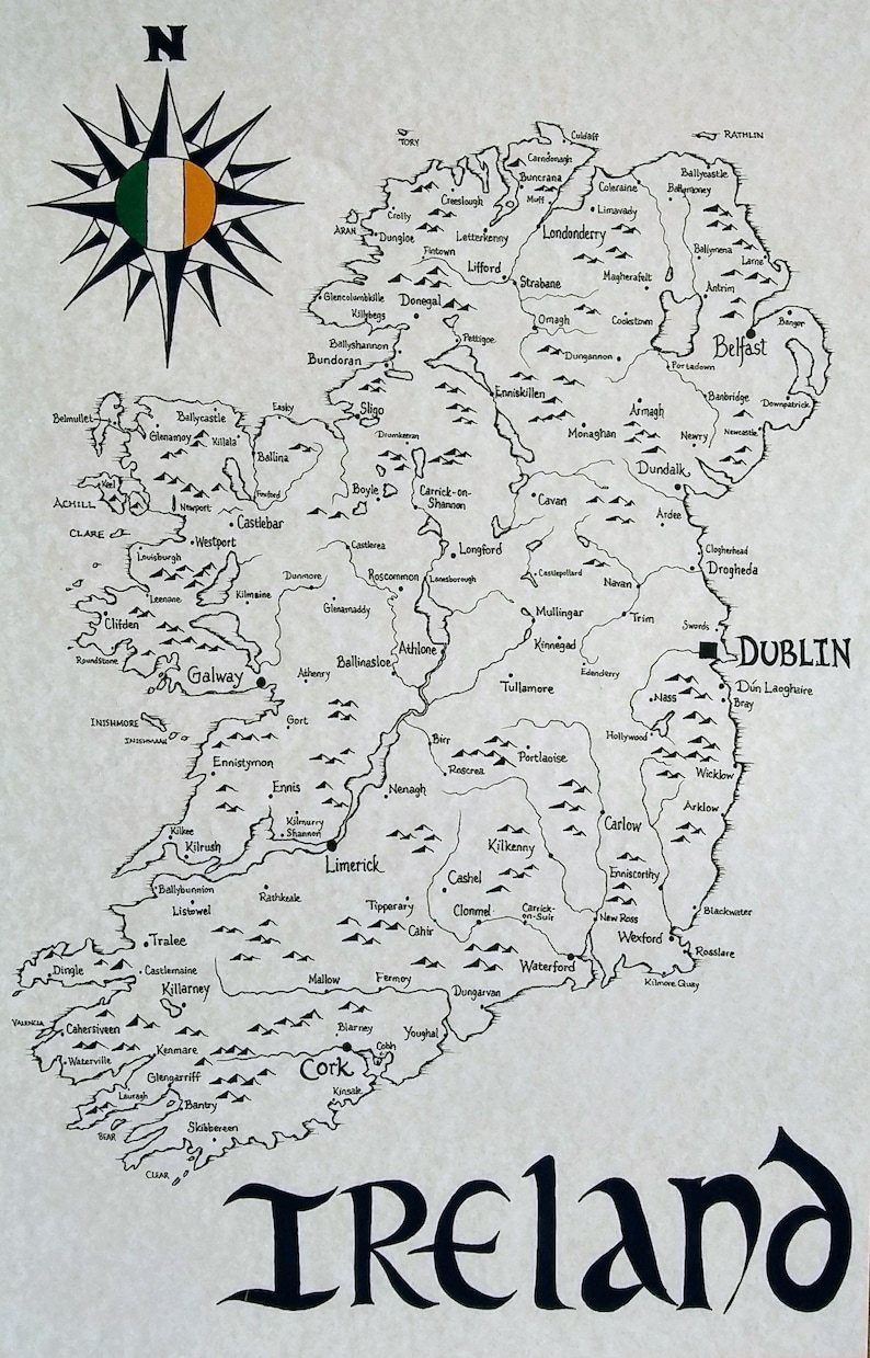 Ireland Map - Etsy
