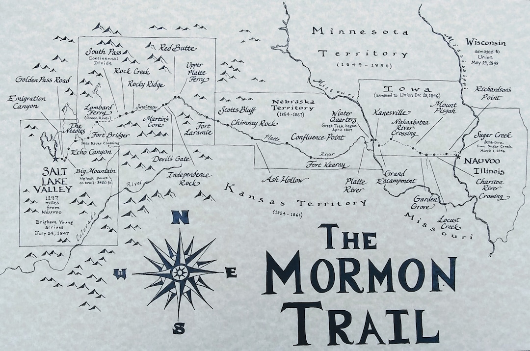 Mormon Trail Map - Etsy