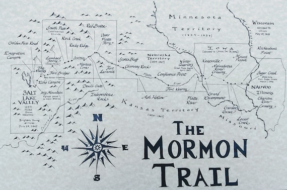 Mormon Trail Map | Etsy