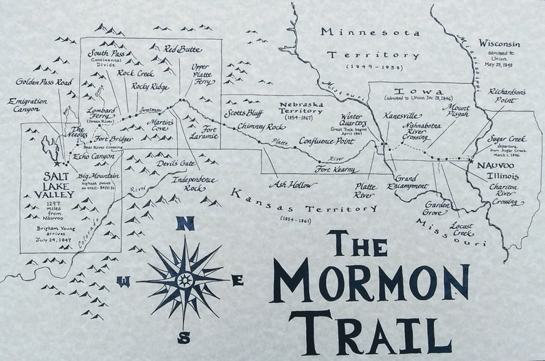 Mormon Trail Map - Etsy