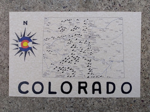 Colorado Map 11x17 - Etsy