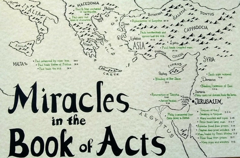 Miracles of Acts Map - Etsy