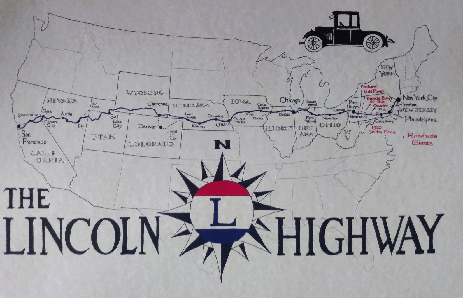 Lincoln Highway Map 11x17 - Etsy