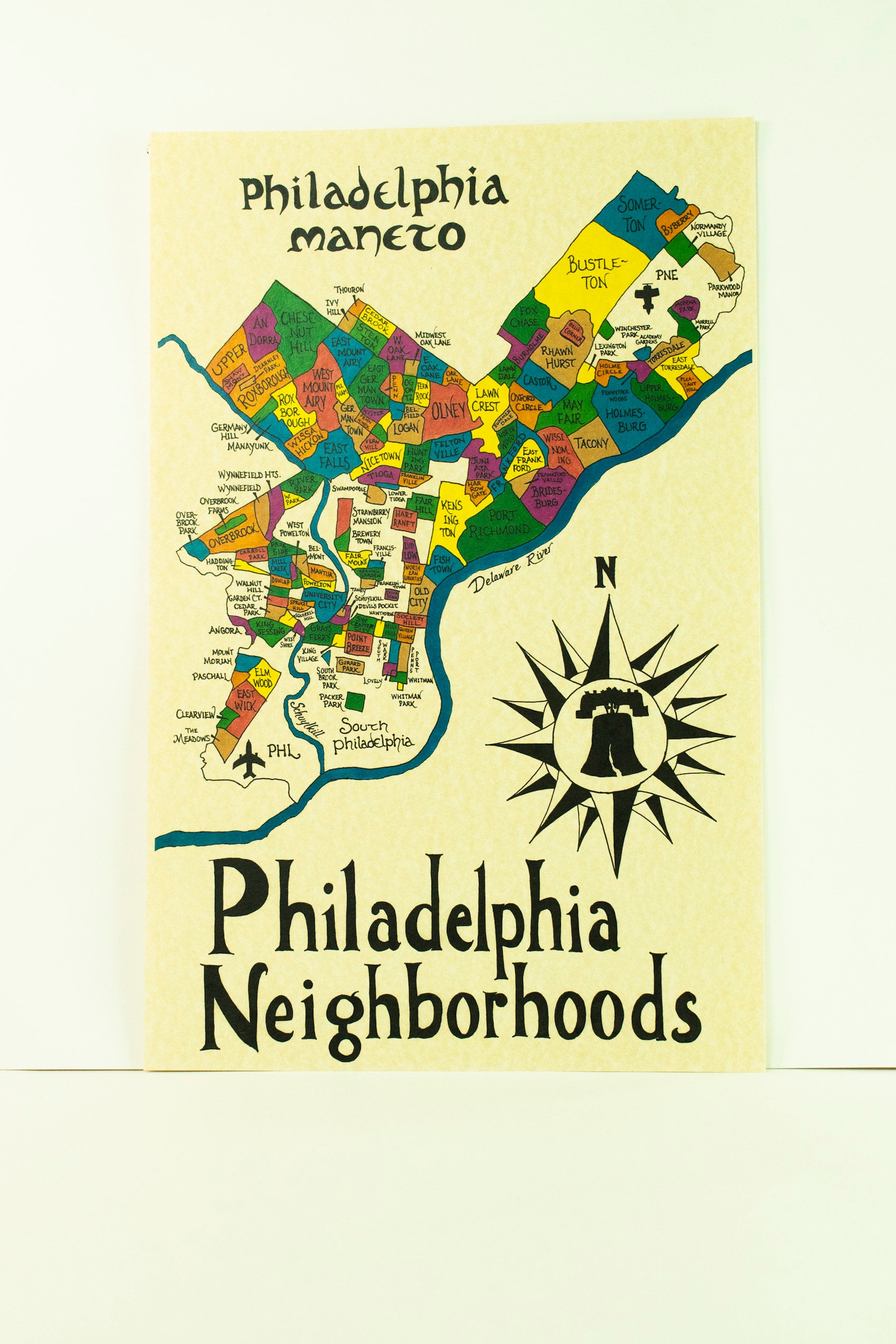 Philadelphia Neighborhoods Map - Etsy
