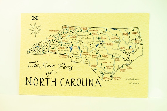 North Carolina State Parks Map - Etsy