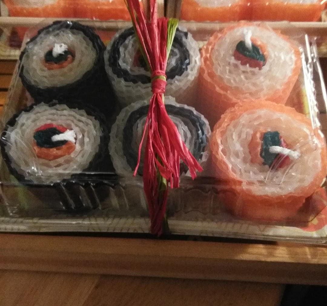 Sushi Beeswax Candles in a Sushi Container With Chopsticks and - Etsy