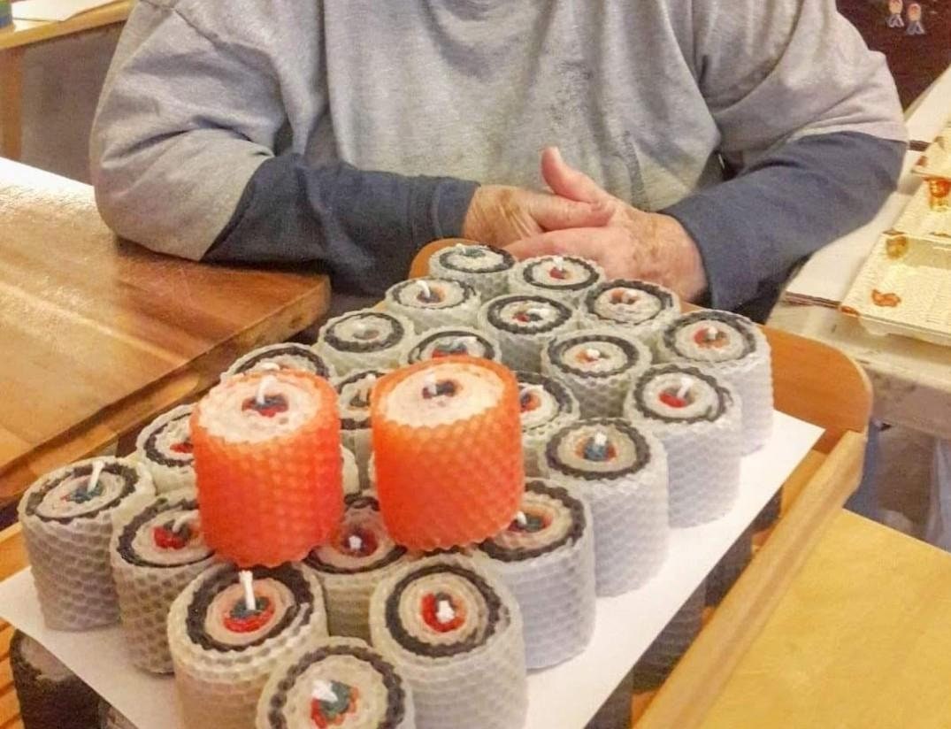 Sushi Beeswax Candles in a Sushi Container With Chopsticks and Wasabi ...