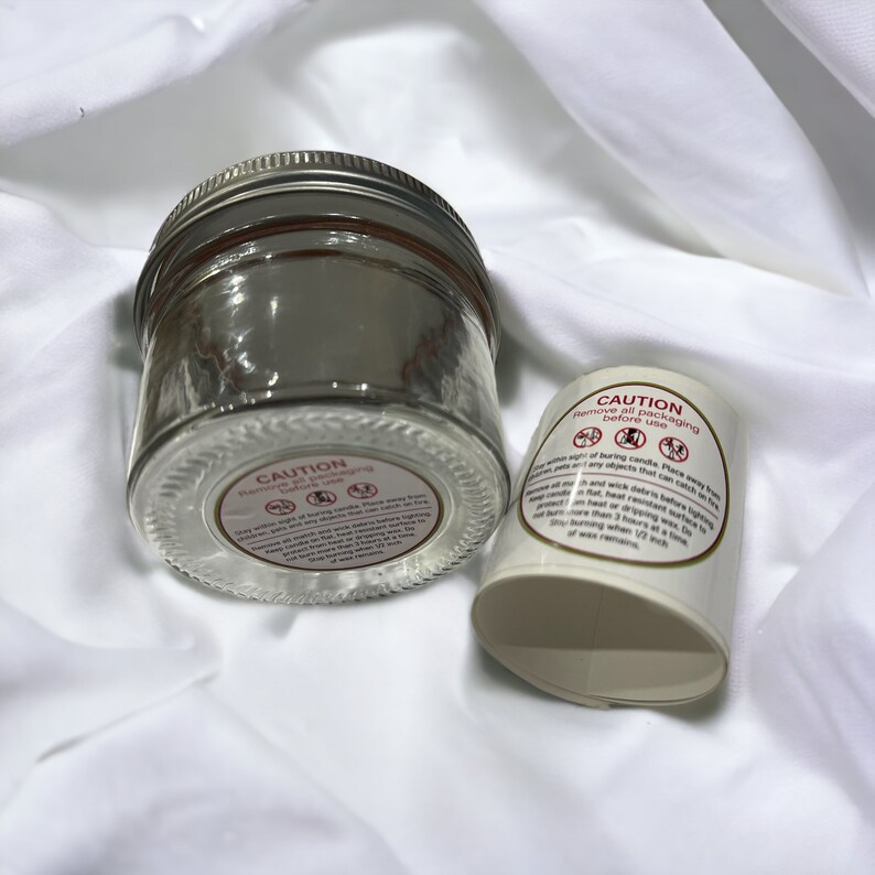 Candle Jar Caution Safety Round Labels Stickers in FREE Drawstring Bag ...