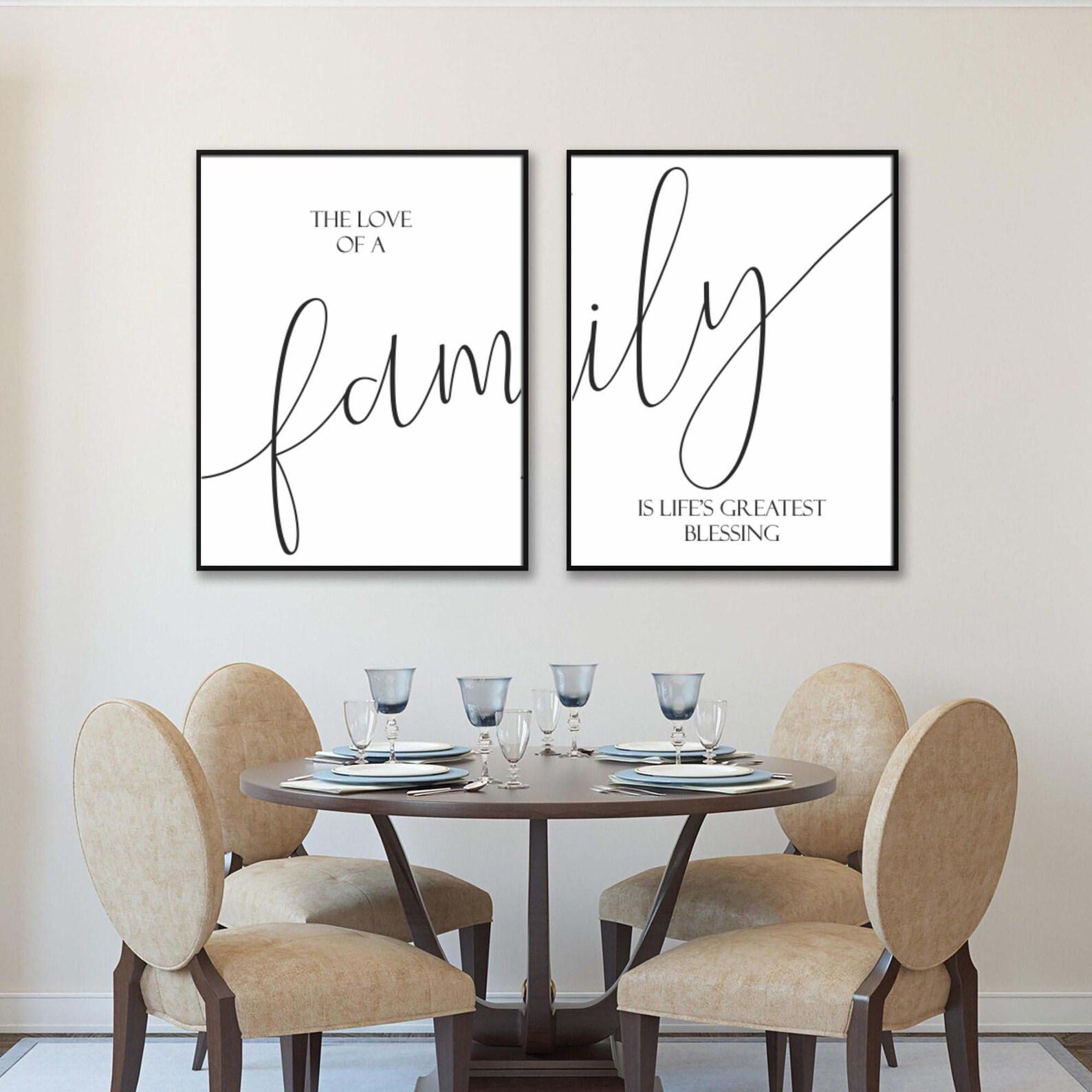 Family Signs Printable Set of 2 the Love of a Family is - Etsy