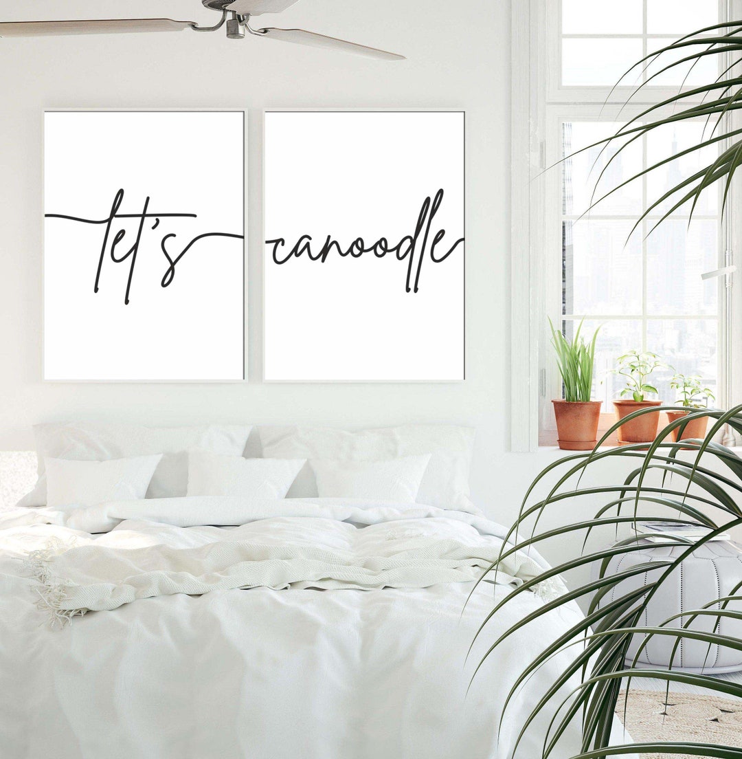 Let's Canoodle Printable Set of 2,romantic Wall Art,couple Bedroom ...
