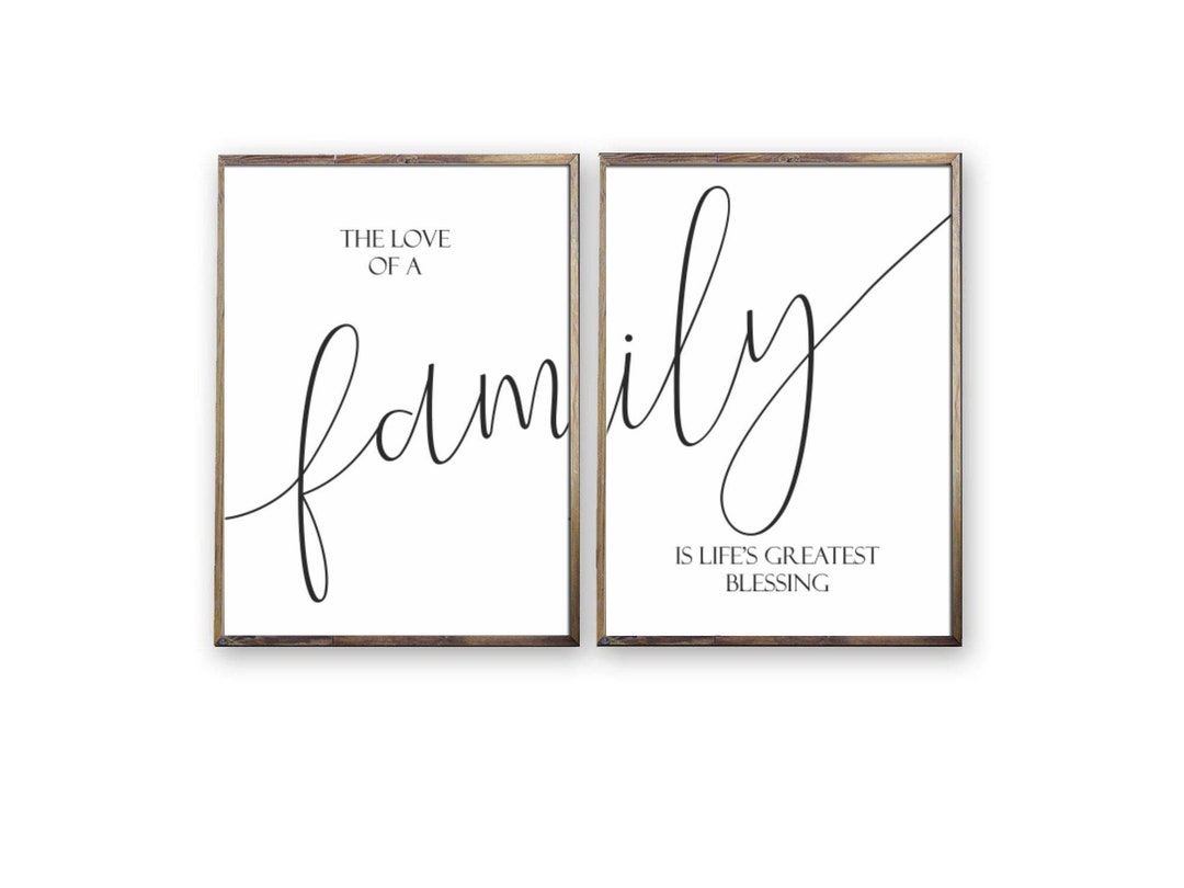 Family Signs Printable Set of 2 the Love of a Family is - Etsy