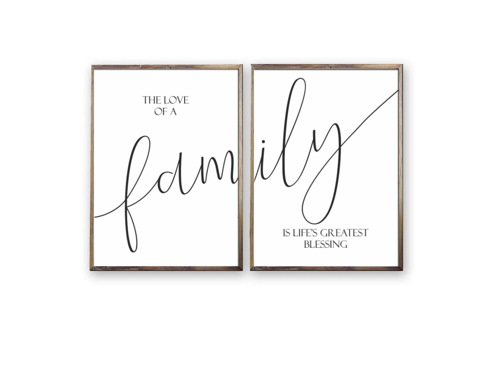 Family Signs Printable Set of 2 the Love of a Family is - Etsy