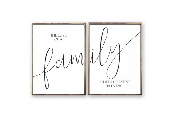 Family Signs Printable Set of 2 the Love of a Family is - Etsy
