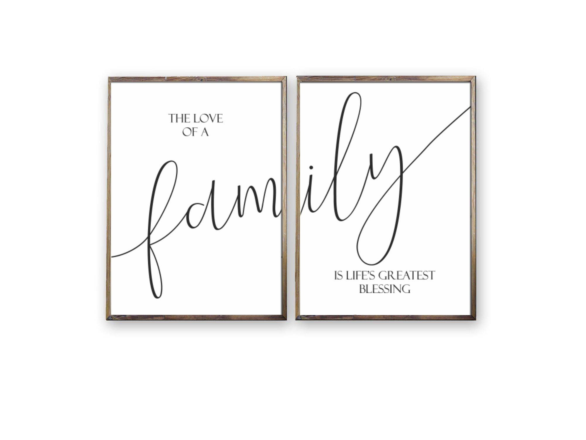 Family Signs Printable Set of 2 the Love of a Family is - Etsy