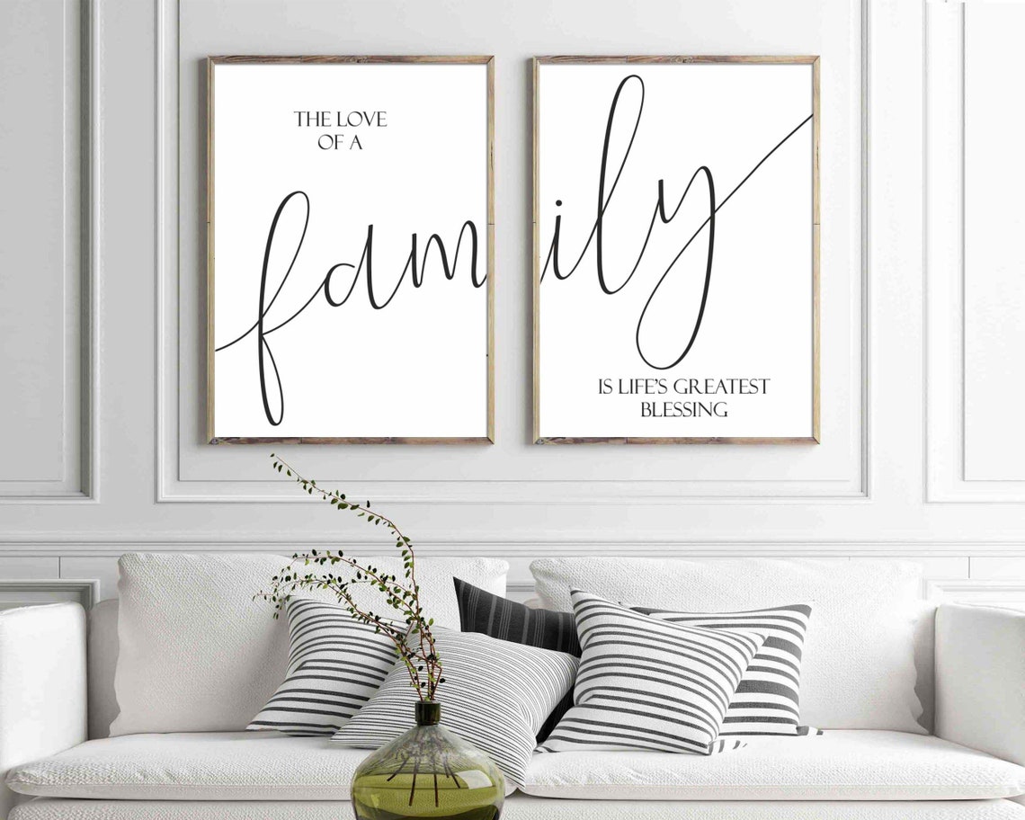 Family Signs Printable Set of 2 the Love of a Family is | Etsy