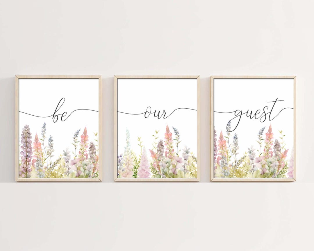 Be Our Guest Print Set: Botanical Guest Room Decor (digital Download ...