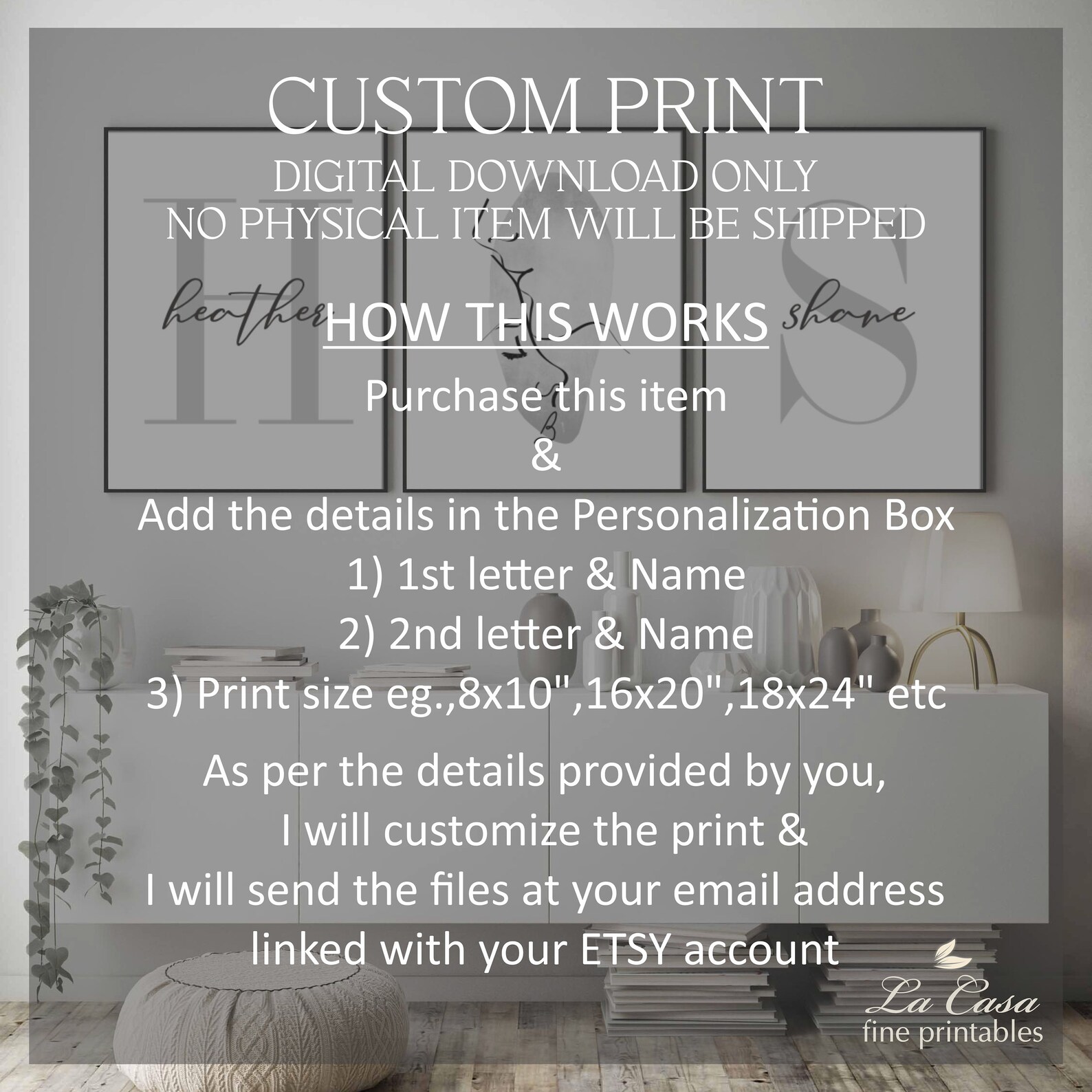 Personalised Couple Name Initial Face Kissing Digital Set of 3,woman ...