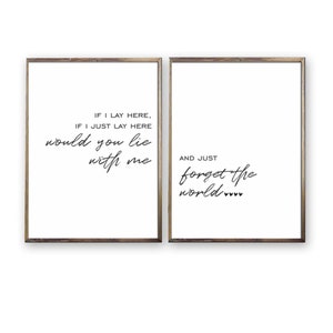 If I Lay Here Would You Lie With Me Song/lyrics Wall Art,couple Bedroom ...