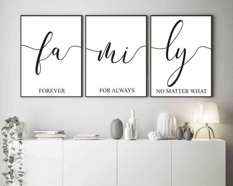 Family Signs Printable Set of 3 Forever for Always No Matter - Etsy UK